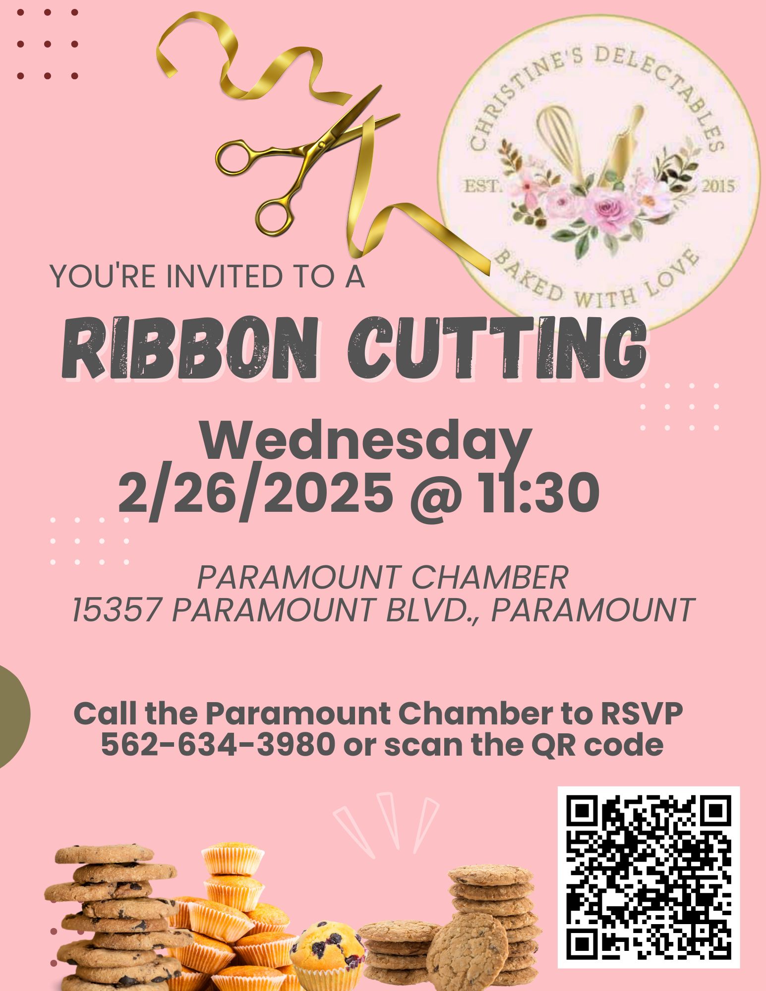 Christine's Delectables Ribbon Cutting - Paramount Chamber
