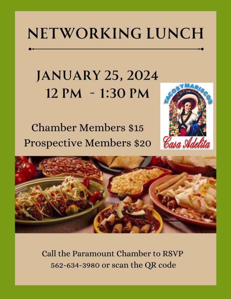 Networking Lunch Registration Jan 2024 - Paramount Chamber